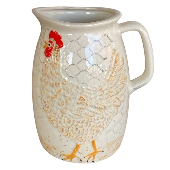 Kitchen | Vintage Chicken Hen Decorative Pitcher Jug Handle Chicken ...